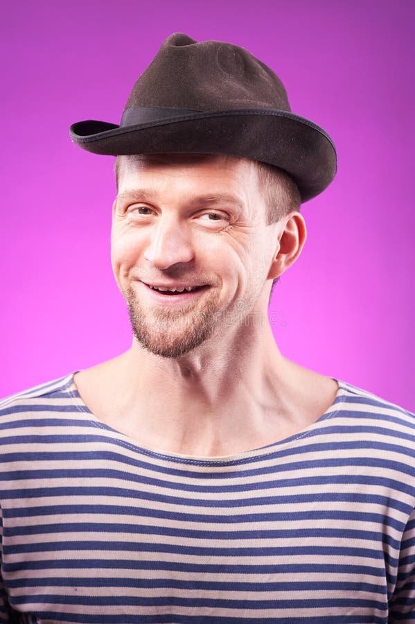 Handsome man in hat stock photo. Image of modern, model - 43058958