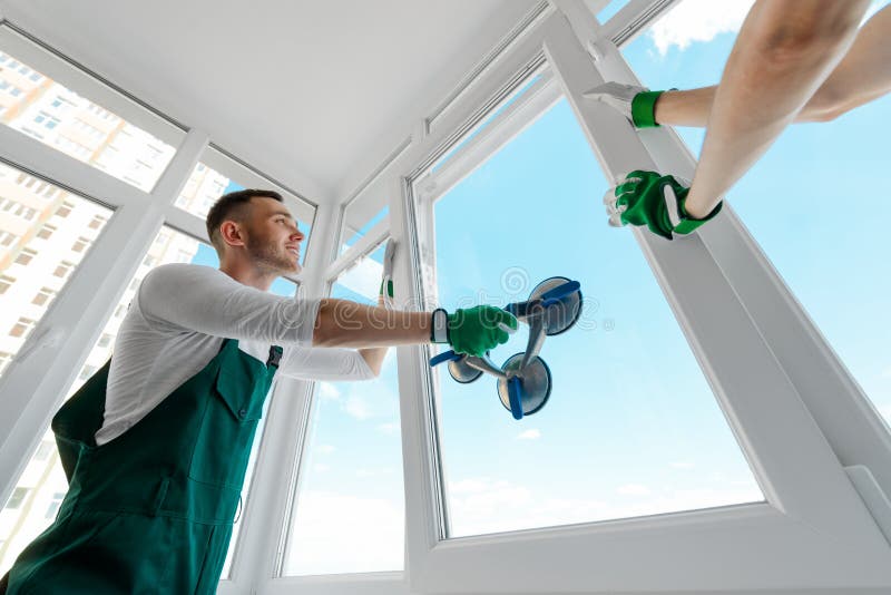 Handsome Man is Installing Windows Stock Photo - Image of person, hand ...