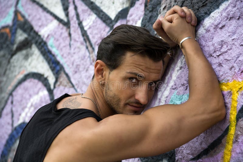 Handsome Lean, Shirtless Man in Jeans Stock Image - Image of body ...