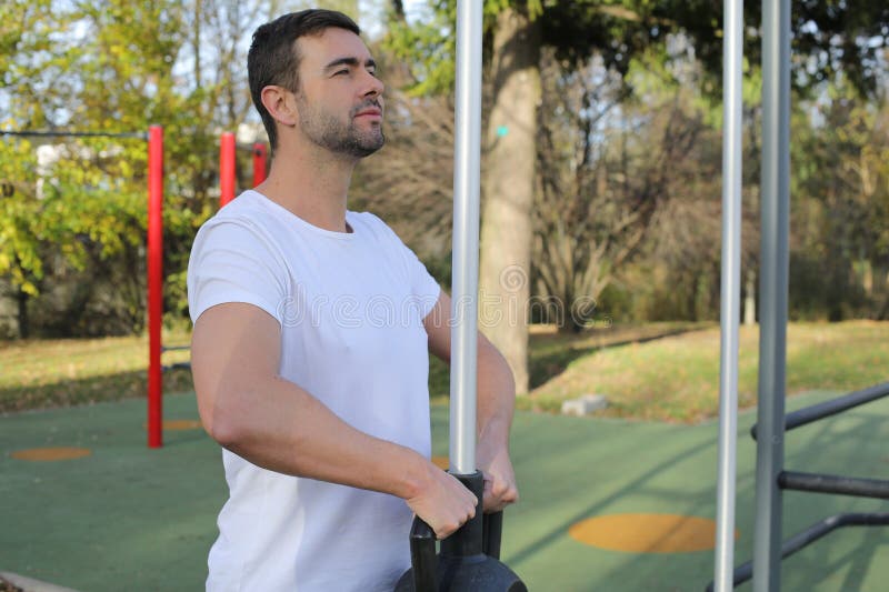 Handsome Man Lifting a Kettlebell Stock Image - Image of functional ...