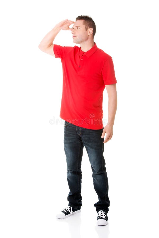 Handsome Man Looking Away on Copy Space Stock Photo - Image of cheerful ...