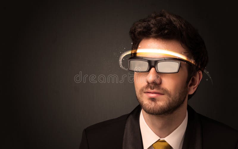 Handsome Tech Guy Pressing High Technology Stock Photo - Image of ...