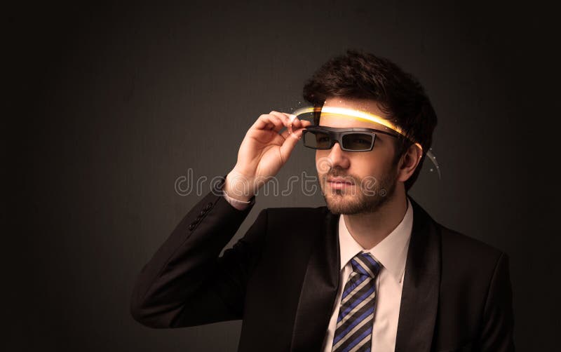 Handsome Tech Guy Pressing High Technology Stock Photo - Image of ...