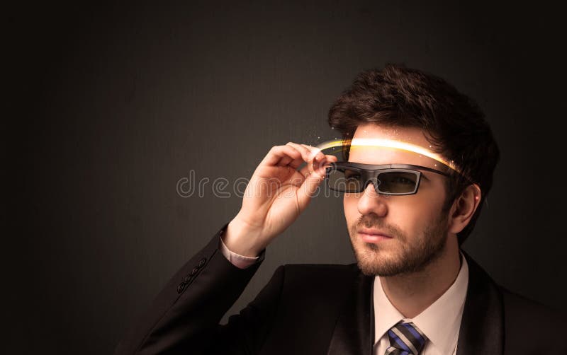 Handsome Tech Guy Pressing High Technology Stock Photo - Image of ...