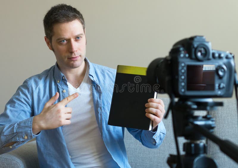 Handsome Man Making Video Blog. Stock Image - Image of self, blogger ...