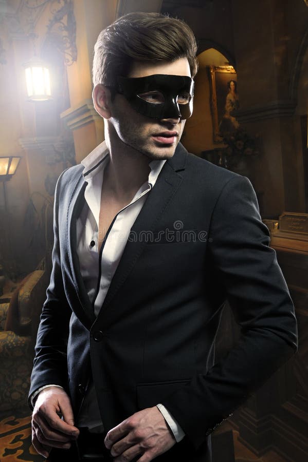 Handsome man in mask stock image. Image of adult, attractive - 36403925