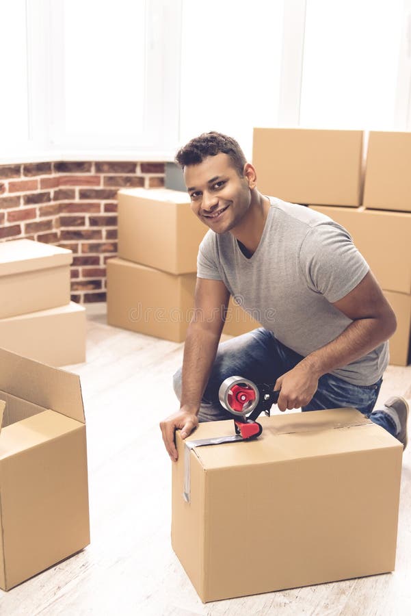 Handsome man moving stock image. Image of casual, portrait - 80993723