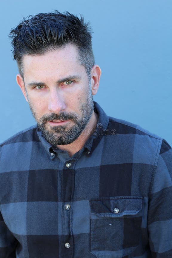 Handsome Man with Neutral Expression Closeup Stock Photo - Image of ...