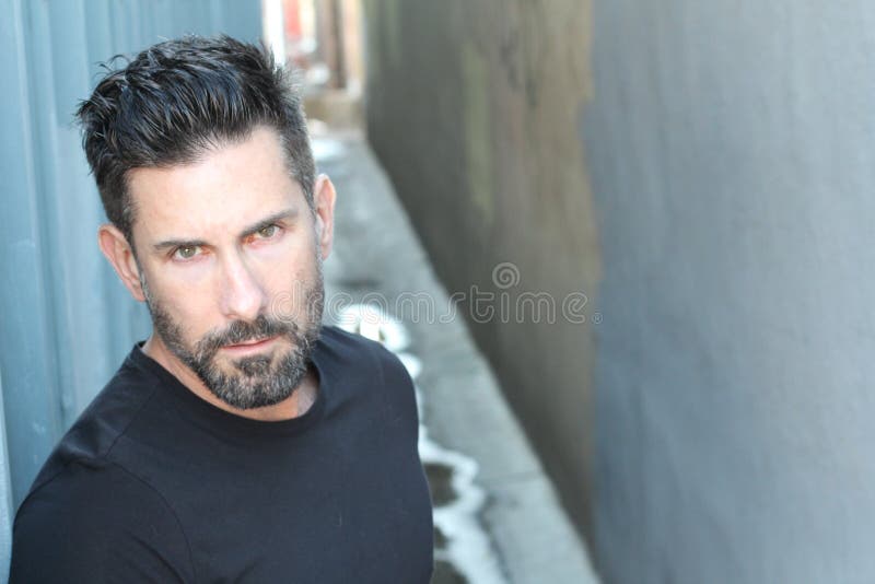 Handsome Man with Neutral Expression Closeup Stock Image - Image of ...