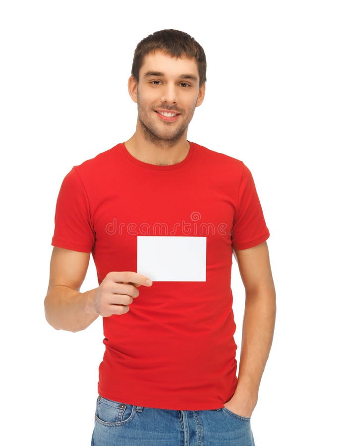 Handsome Man with Note Card Stock Photo - Image of contact, jeans: 39401230