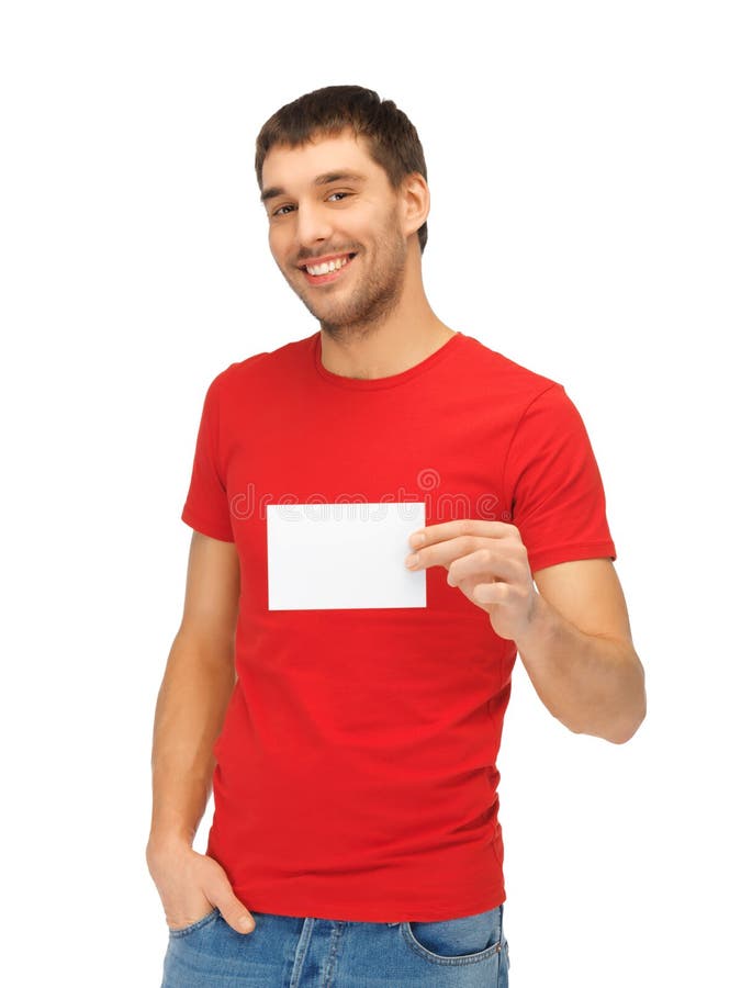 Handsome Man with Note Card Stock Photo - Image of healthy ...