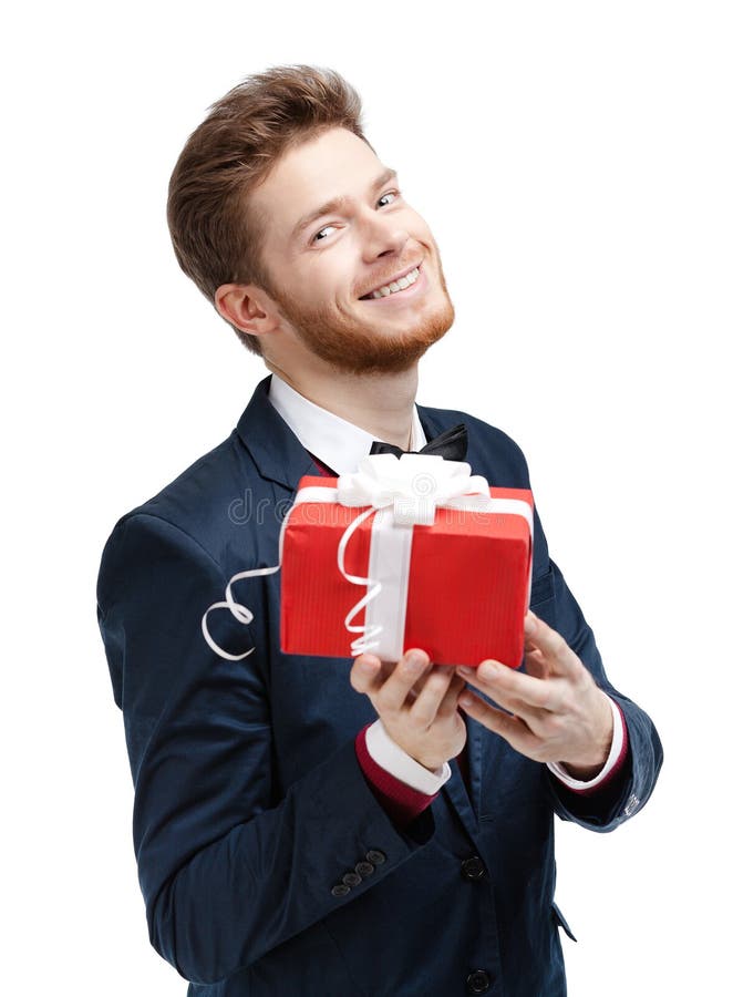 Man with a Gift Voucher in Hand Stock Photo - Image of surprise ...
