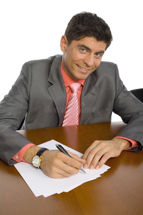 Handsome Man at Office Desk Stock Photo - Image of young, office: 2218092