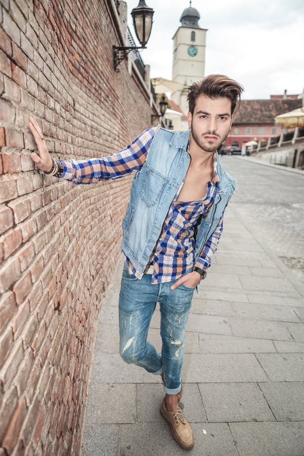 Handsome Man with One Hand in the Pocket Stock Photo - Image of ...