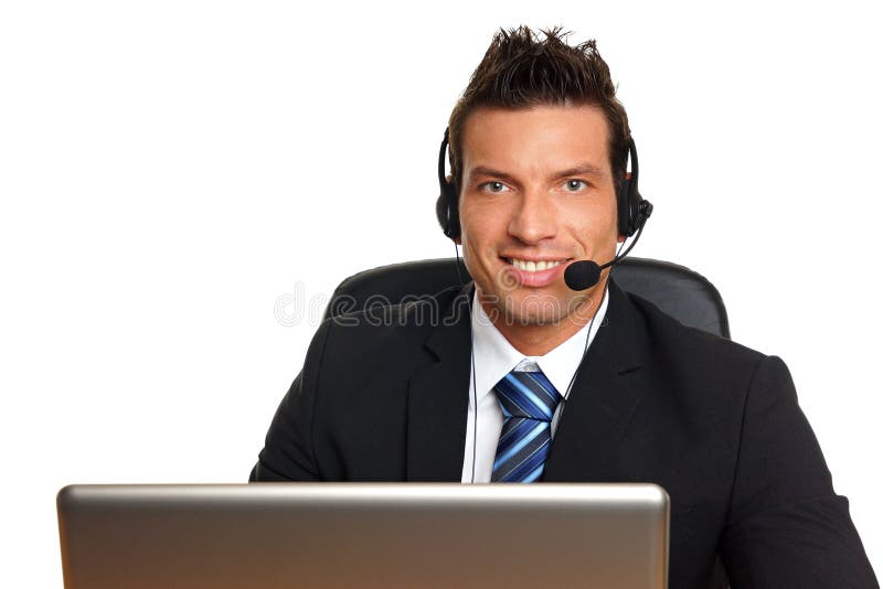 Handsome man operator stock photo. Image of operator - 63893580