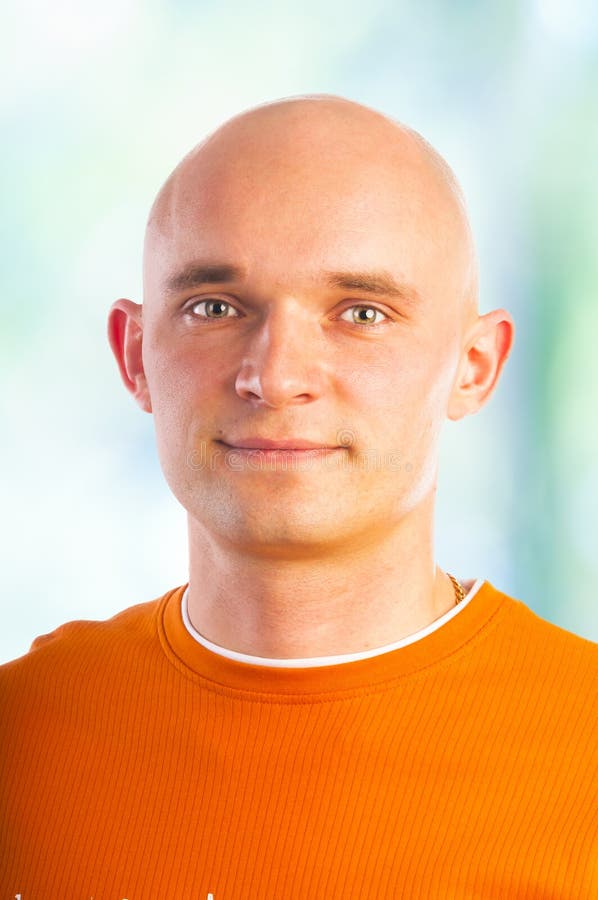 Handsome Man in Orange T-shirt Stock Photo - Image of natural, happy ...
