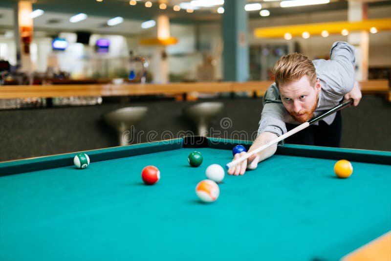Handsome Man Aiming at Ball Stock Image - Image of game, person: 104109859