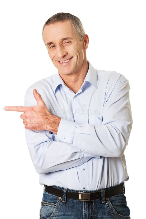 Handsome man pointing up stock photo. Image of caucasian - 21388368