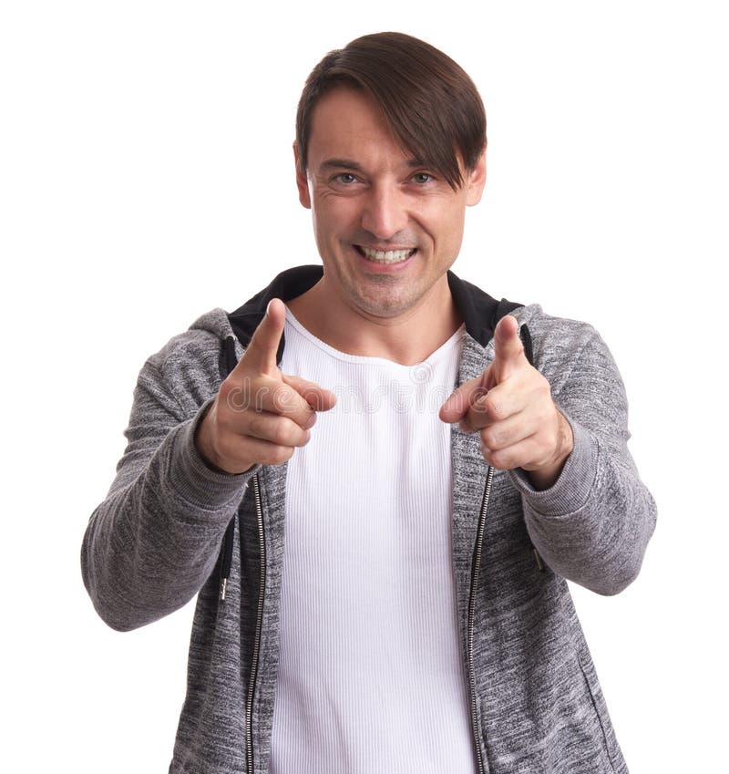 Handsome Man Pointing At You. Isolated Stock Image - Image of portrait ... Handsome Man Pointing At You. Isolated Stock Image - Image of portrait ...