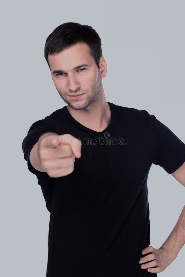 Handsome Man Points His Finger at You Stock Photo - Image of handshake ...