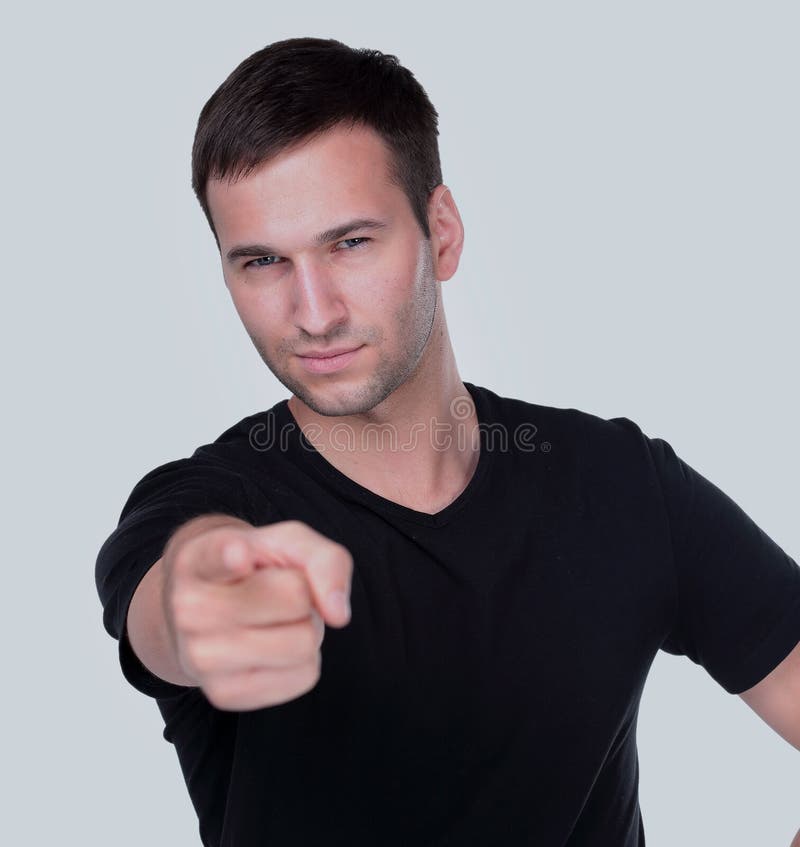 Handsome Man Points His Finger at You Stock Photo - Image of ...