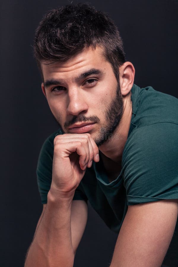 Handsome Man Portrait, Side View Stock Photo - Image of side, young ...