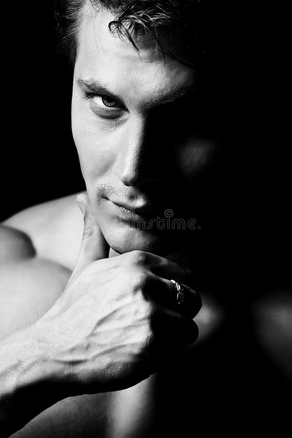 Face of Handsome Intelligent Confident Man Stock Image - Image of ...