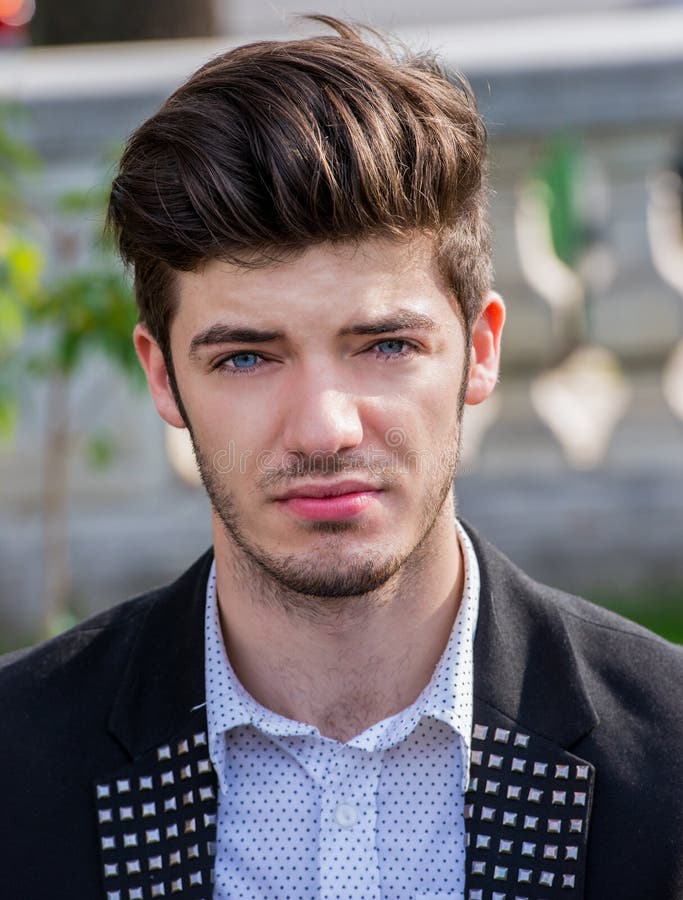 Handsome Masculine Man With Deep Eyes Stock Image - Image of hand ...