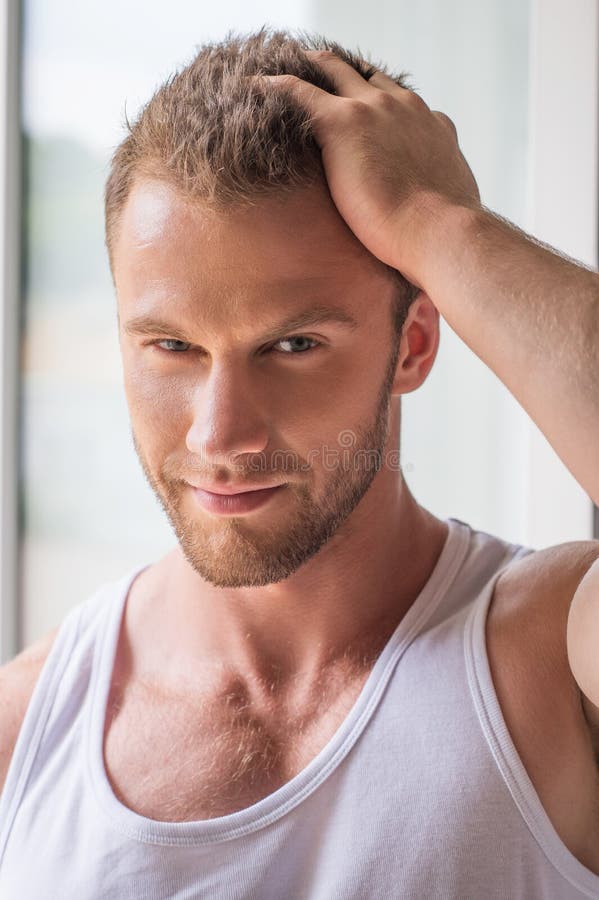 Handsome man. stock photo. Image of young, vertical, pensive - 33593286