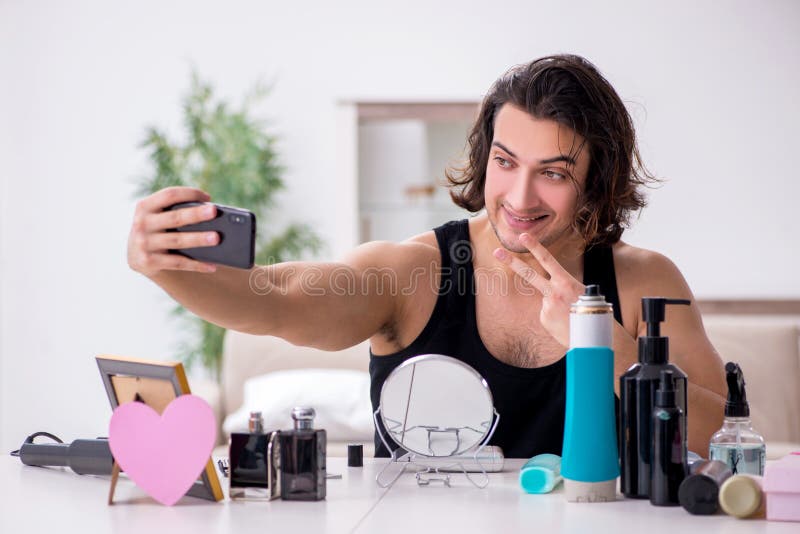 Young Handsome Man Preparing for Date Stock Photo - Image of clean ...