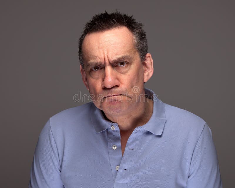 Handsome Man Pulling Face Frowning Stock Image - Image of humour, male ...