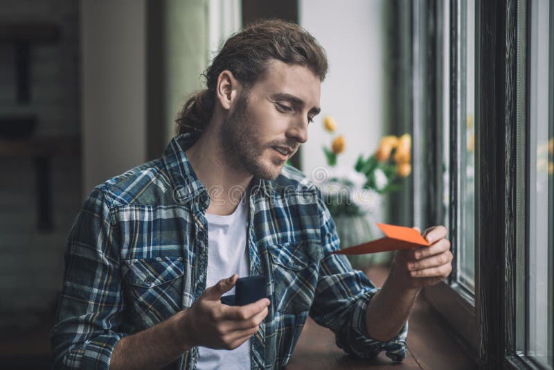 Handsome Man Reading Love Letter Stock Photos - Free & Royalty-Free ...