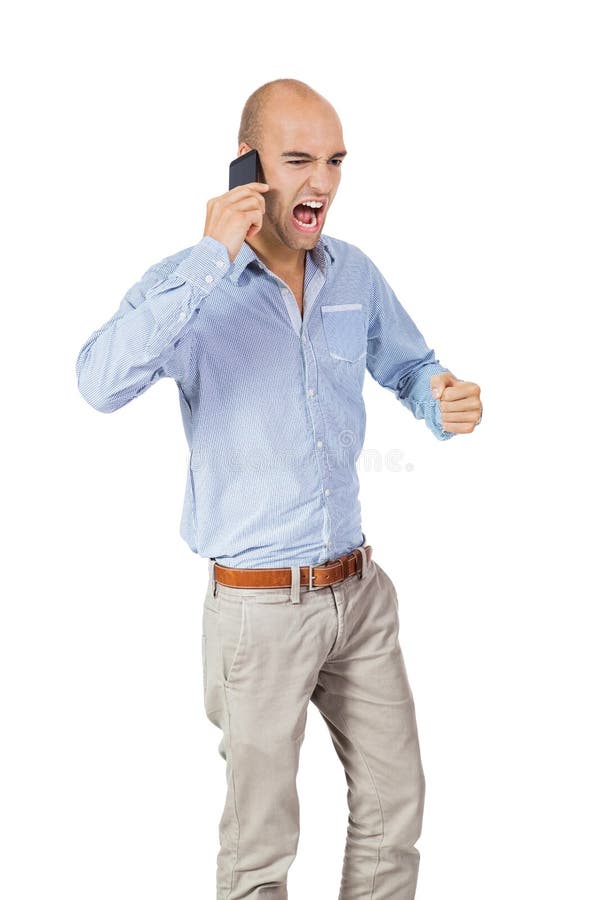 Handsome Man Reading a Message on His Mobile Stock Image - Image of ...