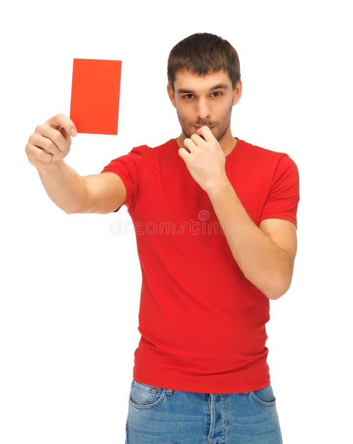 Handsome man with red card stock image. Image of paper - 39403633