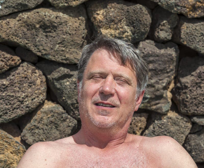 Handsome Man Relaxing in the Outdoor Area Stock Photo - Image of ...