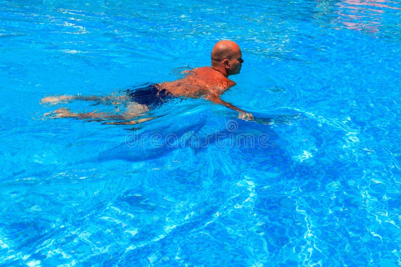 Handsome Man Relaxing in Swimming Pool Stock Image - Image of journey ...