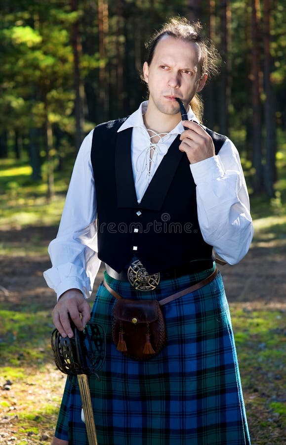 Handsome Man in Scottish Costume Stock Image - Image of scot ...
