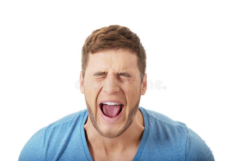 Handsome Man Screaming Loud. Stock Photo - Image of portrait, athletic ...