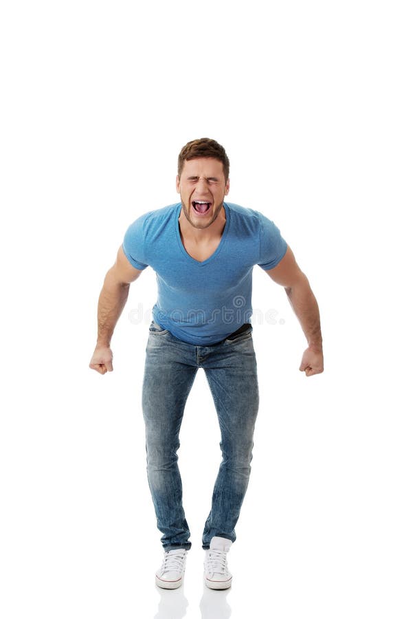 Handsome Man Screaming Loud. Stock Image - Image of male, expression ...