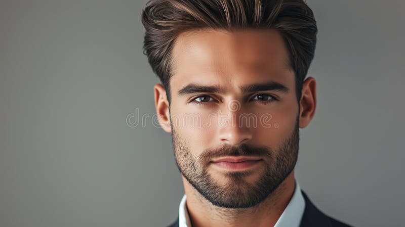 Handsome Man in a Sharp Suit Presenting a Confident Expression Against ...