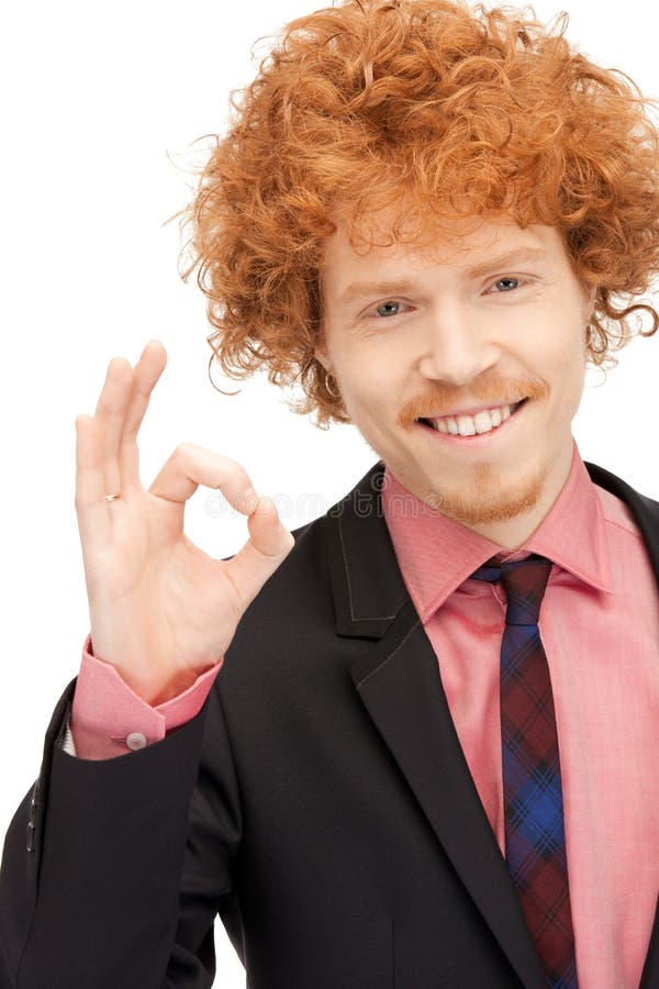 Handsome Man Showing Ok Sign Stock Photo - Image of cheerful ...