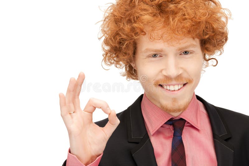 Handsome Man Showing Ok Sign Stock Photo - Image of corporate, alright ...