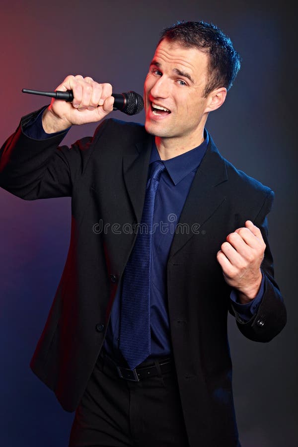 Handsome man singing stock photo. Image of emotions, lifestyle - 40756976