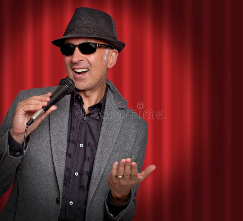Handsome man singing stock photo. Image of performance - 63472056