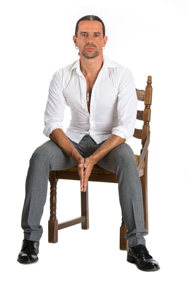 Handsome Man Sitting On A Chair Royalty Free Stock Photography - Image ...