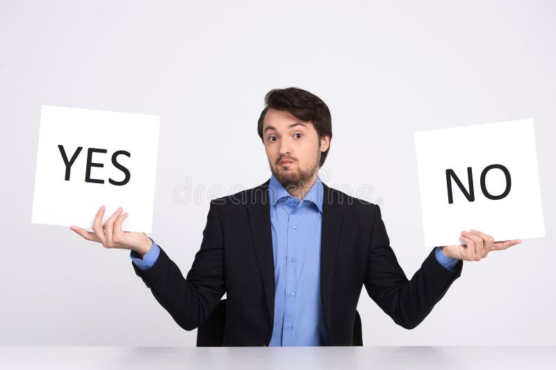 Handsome Man Sitting Confused and Perplexed. Stock Image - Image of ...