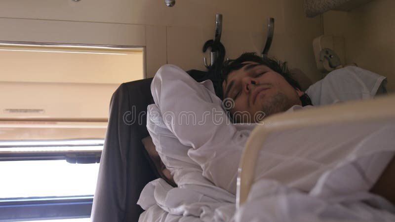 Handsome Man Sleeping in a Train. Stock Photo - Image of public, office ...