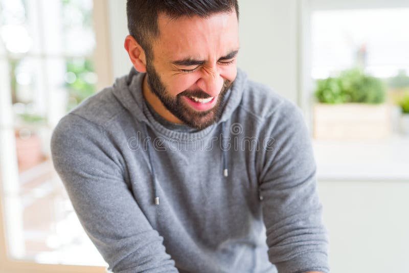 Handsome Man Smiling Cheerful with a Big Smile on Face Showing Teeth ...