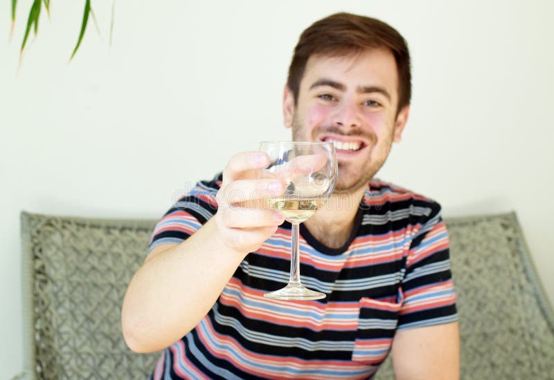 Handsome Man Smiling Saying Cheers Stock Photo - Image of fancy, offer ...