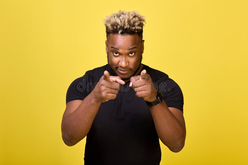 Handsome Man with Smirk on Face and Kind Eyes Points Directly His ...